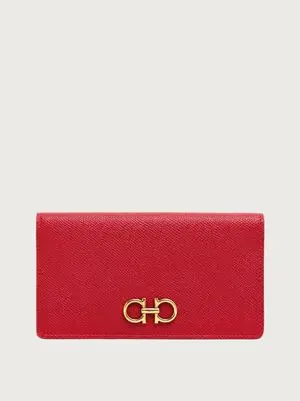 FERRAGAMO Gancini Continental Wallet Red
