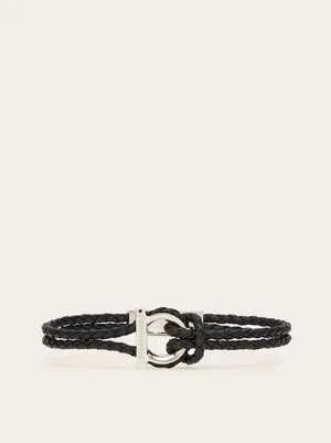 FERRAGAMO Gancini Braided Bracelet - Black