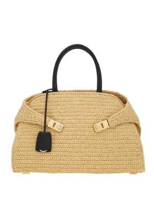 FERRAGAMO Hug Top Handle Bag - Beige