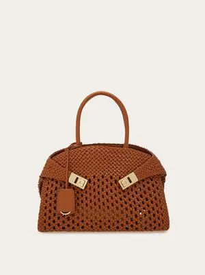 FERRAGAMO Hug Top Handle Bag - Brown