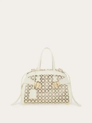 FERRAGAMO Hug Top Handle Bag - White