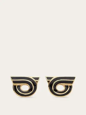 FERRAGAMO Ferragamo Gancini Stud Earrings Black