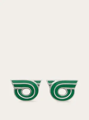 FERRAGAMO Ferragamo Gancini Stud Earrings Green