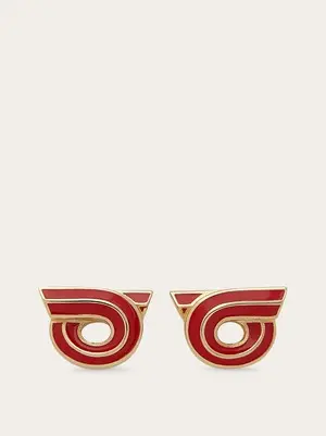 FERRAGAMO Ferragamo Gancini Stud Earrings Red
