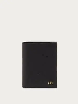 FERRAGAMO Gancini Compact Wallet - Black