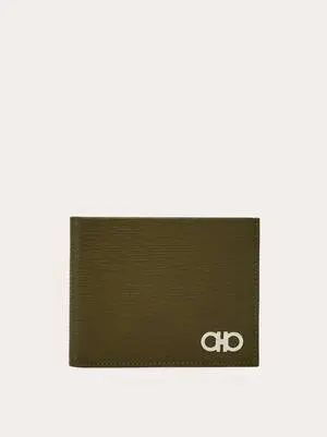 FERRAGAMO Gancini Wallet With Id Window Green