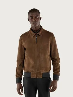 FERRAGAMO Suede Blouson - Brown