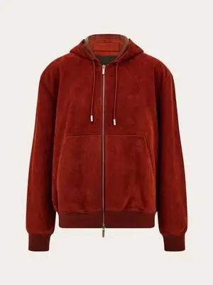 FERRAGAMO Suede Blouson - Red