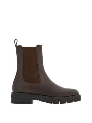 FERRAGAMO Kid Leather Chelsea Boot - Brown