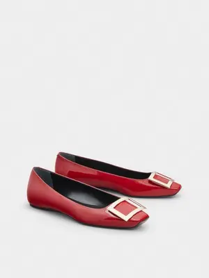 ROGER VIVIER Trompette Ballerinas In Patent Leather - Red