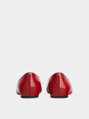 ROGER VIVIER Trompette Ballerinas In Patent Leather - Red
