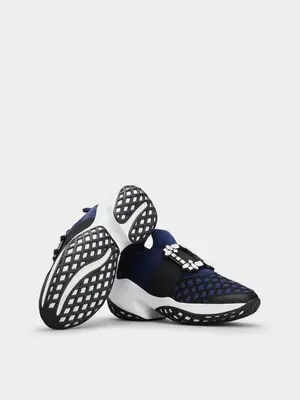 ROGER VIVIER Viv' Run Sneakers In Fabric With Belle Vivier Buckle - Blue,black