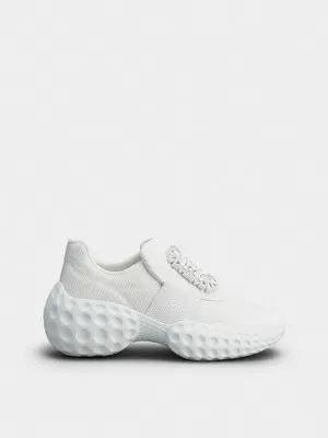 ROGER VIVIER Viv' Run Light Mesh Sneakers With Buckle Detail - White