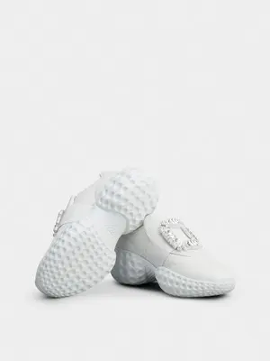ROGER VIVIER Viv' Run Light Mesh Sneakers With Buckle Detail - White