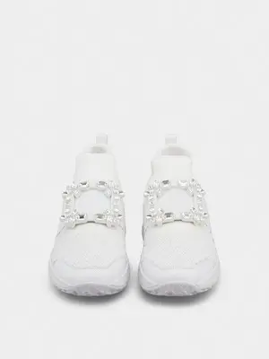ROGER VIVIER Viv' Run Fabric Sneakers With Belle Buckle - White