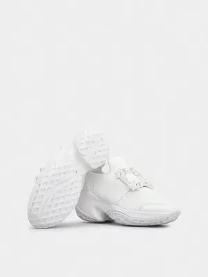 ROGER VIVIER Viv' Run Fabric Sneakers With Belle Buckle - White