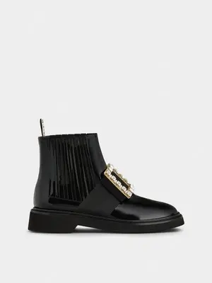 ROGER VIVIER Viv' Rangers Chelsea Booties - Black
