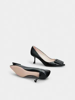 ROGER VIVIER In The City" Patent Leather Pumps With Buckle Detail
