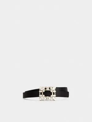 ROGER VIVIER Broche Vivier Satin Belt - Black
