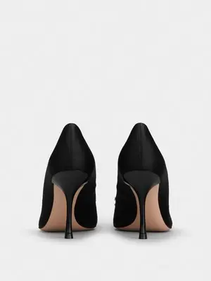 ROGER VIVIER Efflorescence Satin Pumps With Crystal Flower Buckle