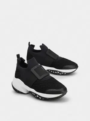 ROGER VIVIER Viv' Run Sneakers In Fabric And Leather - Black