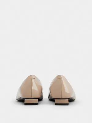 ROGER VIVIER Belle Vivier Ballerinas In Patent Leather - Beige