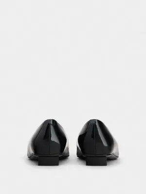 ROGER VIVIER Belle Vivier Ballerinas In Patent Leather With Metal Buckle - Black