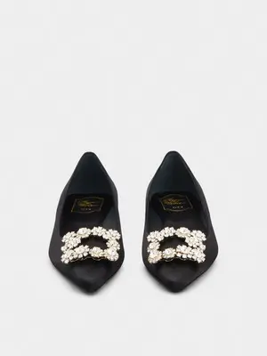 ROGER VIVIER Efflorescence Ballerinas In Satin With Crystal Buckle