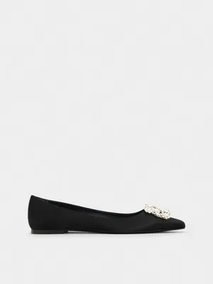 ROGER VIVIER Efflorescence Ballerinas In Satin With Crystal Buckle
