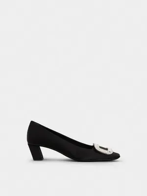 ROGER VIVIER Belle Vivier Pumps In Satin With Crystal Buckle