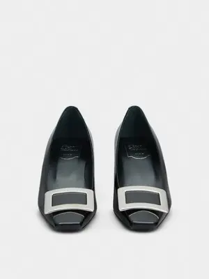 ROGER VIVIER Belle Vivier Pumps In Patent Leather With Metal Buckle - Black