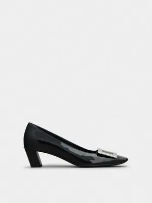 ROGER VIVIER Belle Vivier Pumps In Patent Leather With Metal Buckle - Black