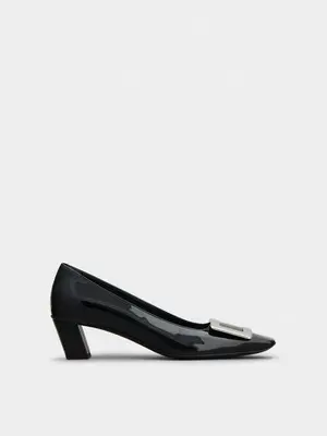 ROGER VIVIER Belle Vivier Pumps In Patent Leather With Metal Buckle - Black