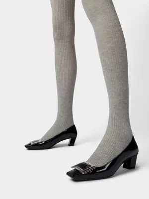 ROGER VIVIER Belle Vivier Pumps In Patent Leather With Metal Buckle - Black