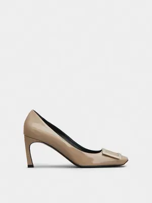 ROGER VIVIER Trompette Pumps In Patent Leather - Beige
