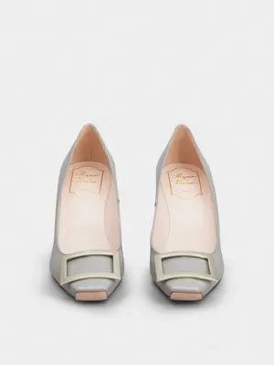 ROGER VIVIER Trompette Pumps In Patent Leather - Grey