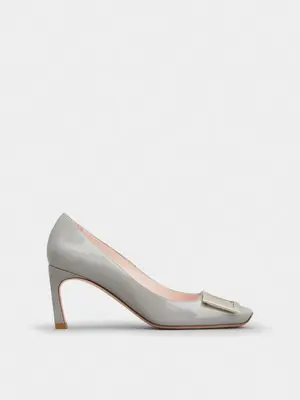 ROGER VIVIER Trompette Pumps In Patent Leather - Grey