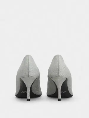 ROGER VIVIER Efflorescence Glitter Pumps With Crystal Buckle - Silver