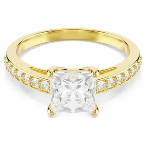 SWAROVSKI Attract Ring With Square Cut Zirconia And Pave Band - White