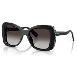 SWAROVSKI Embellished Oval Sunglasses - Black