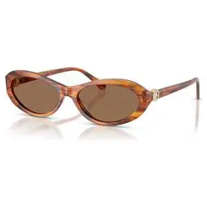 SWAROVSKI SWAROVSKI Embellished Oval Sunglasses Brown