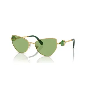 SWAROVSKI Embellished Oval Sunglasses - Green