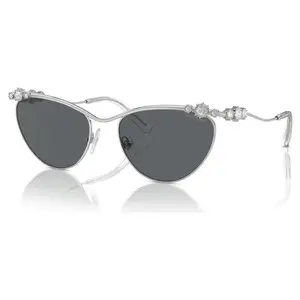 SWAROVSKI Embellished Oval Sunglasses - Silver Tone