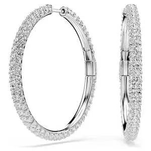 SWAROVSKI Dextera Geometric Hoop Earrings - White