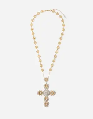 Dolce & Gabbana Filigree Necklace With Aquamarines - Gold