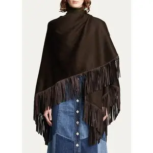 Sofia Cashmere Reversible Fringe Cashmere Cape