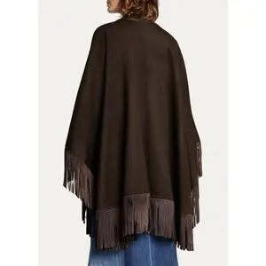 Sofia Cashmere Reversible Fringe Cashmere Cape