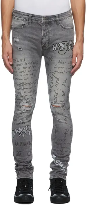 Ksubi Grey Hidji World Edition Homework Van Winkle Jeans In Washed 