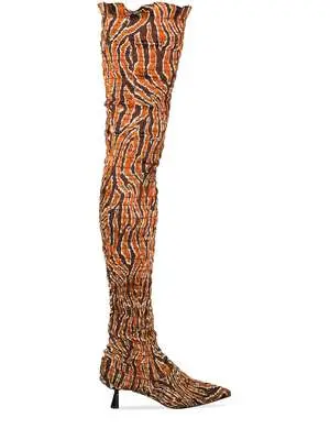 AMY CROOKES Victorine 60mm Knee-high Boots