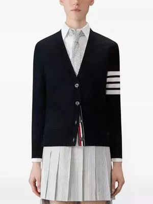 Thom Browne Merino Wool 4-bar Relaxed Fit V-neck Cardigan